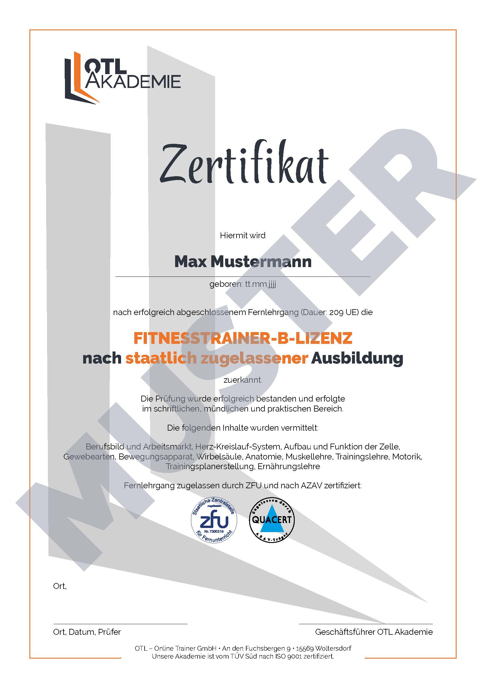 Wie sieht das Zertifikat aus? – OTL-Akademie Help Center